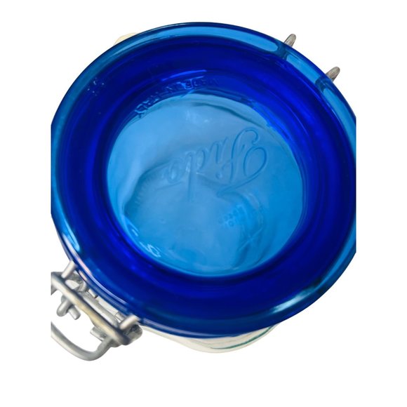 Fido | Kitchen | Vintage Italian Fido Mason Glass Jar With Cobalt Blue ...